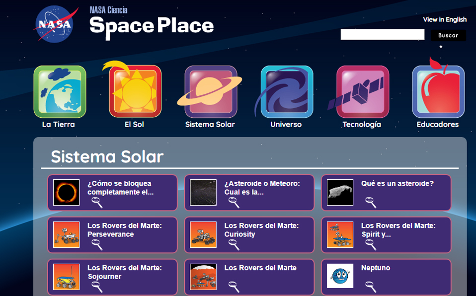 Sitio web de la NASA para los niños - Grupo Milenio