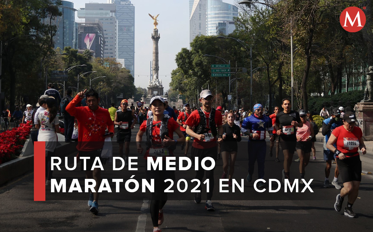 Ruta Medio Maratón CdMx 2021. Salida y meta en Paseo de la Reforma ...