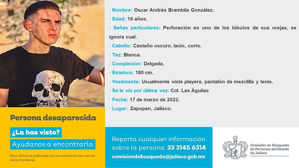 Oscar Brambila: Familiares piden ayuda para encontrar al joven- Grupo ...